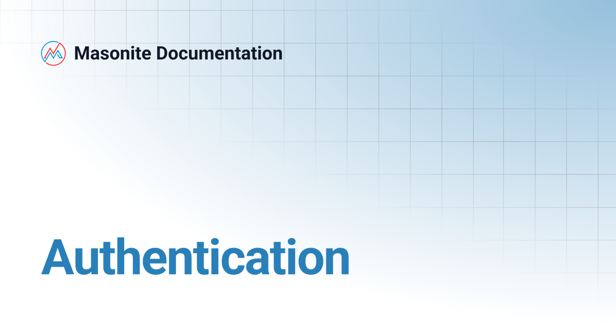 Authentication | development | Masonite Documentation