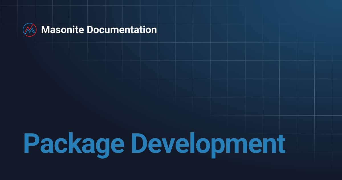 Package Development | Masonite Documentation